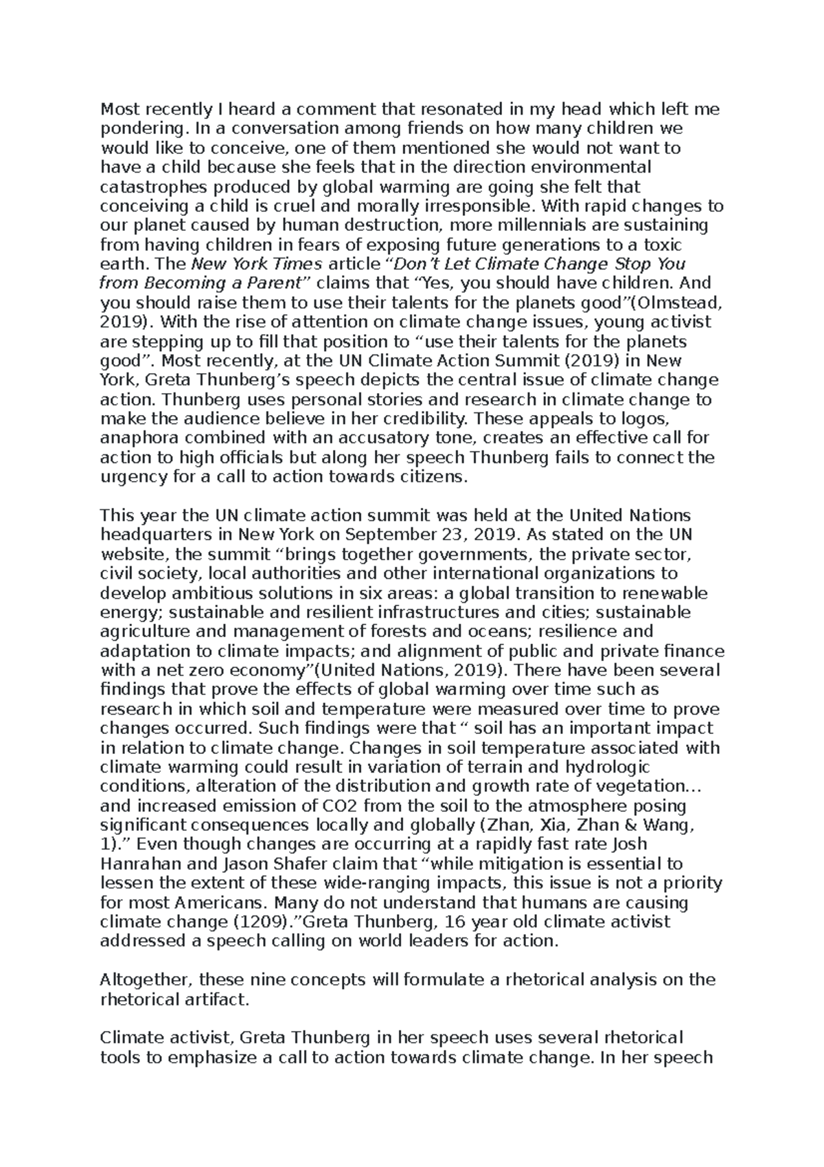 Criticisms of Greta Thunbergs speech at the UN - Most recently I heard ...