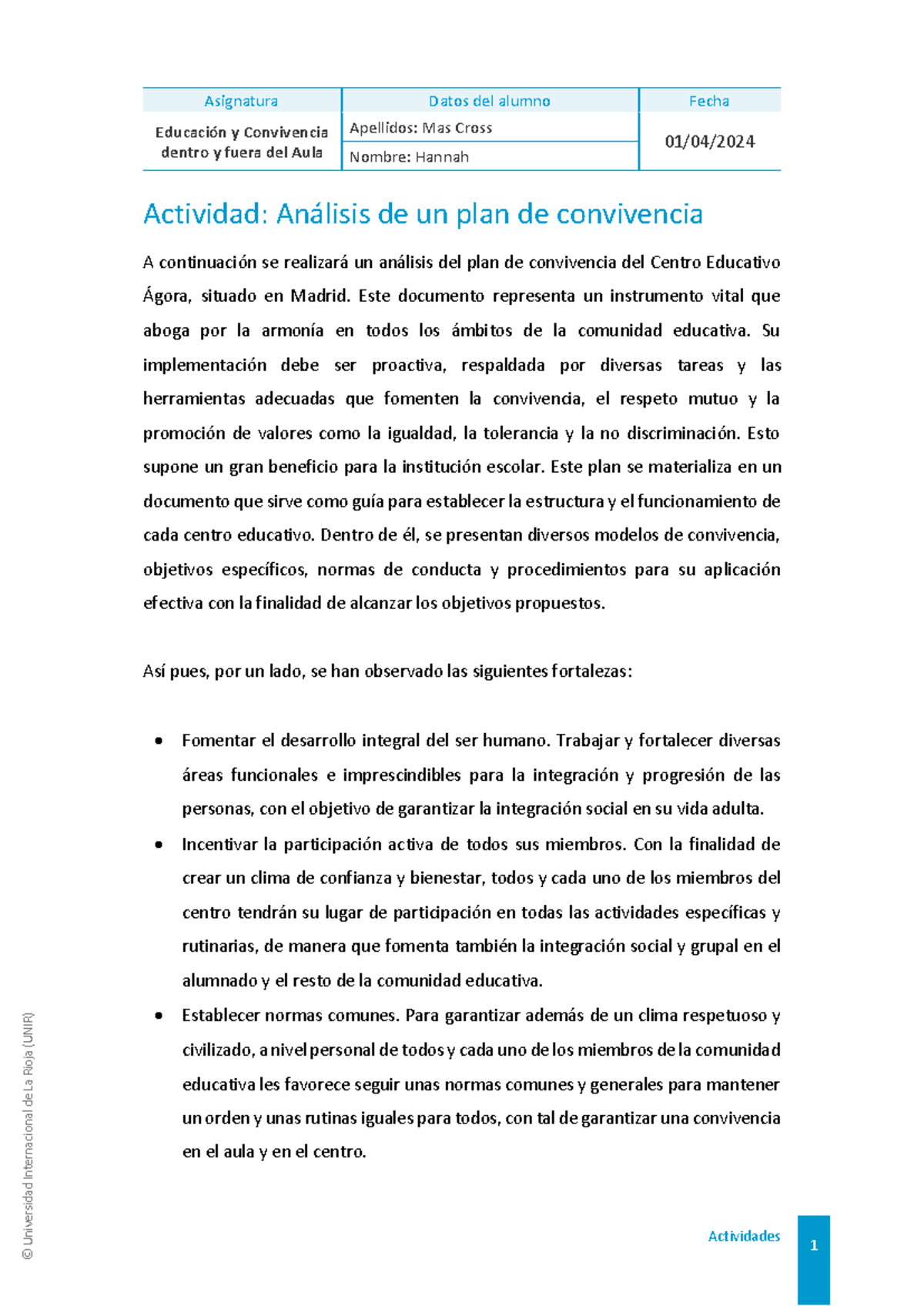 Análisis de un plan de conviv - Asignatura Datos del alumno Fecha ...