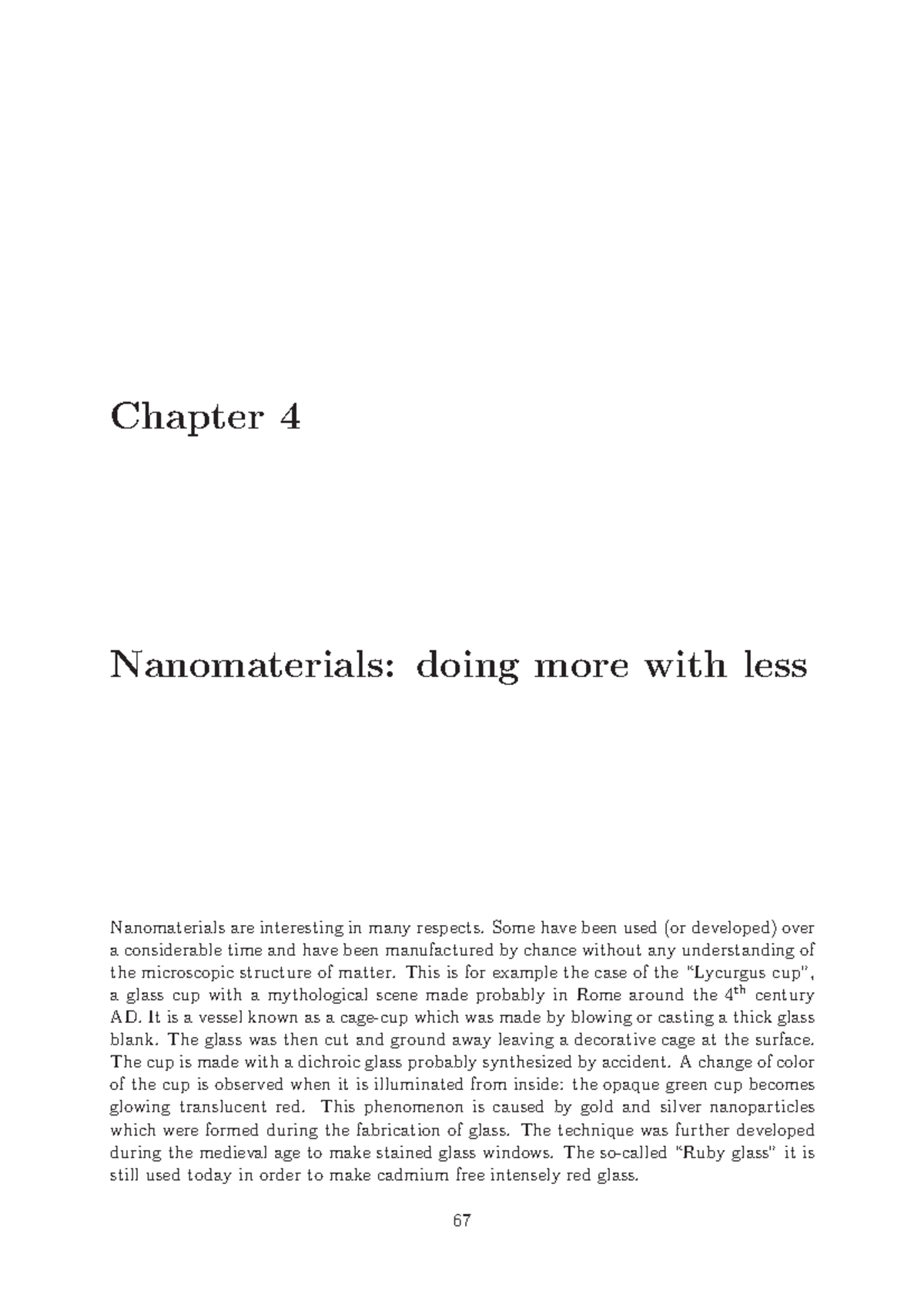 Nano nut Chpt4 - Lecture notes 5 - Chapter 4 Nanomaterials: doing more ...