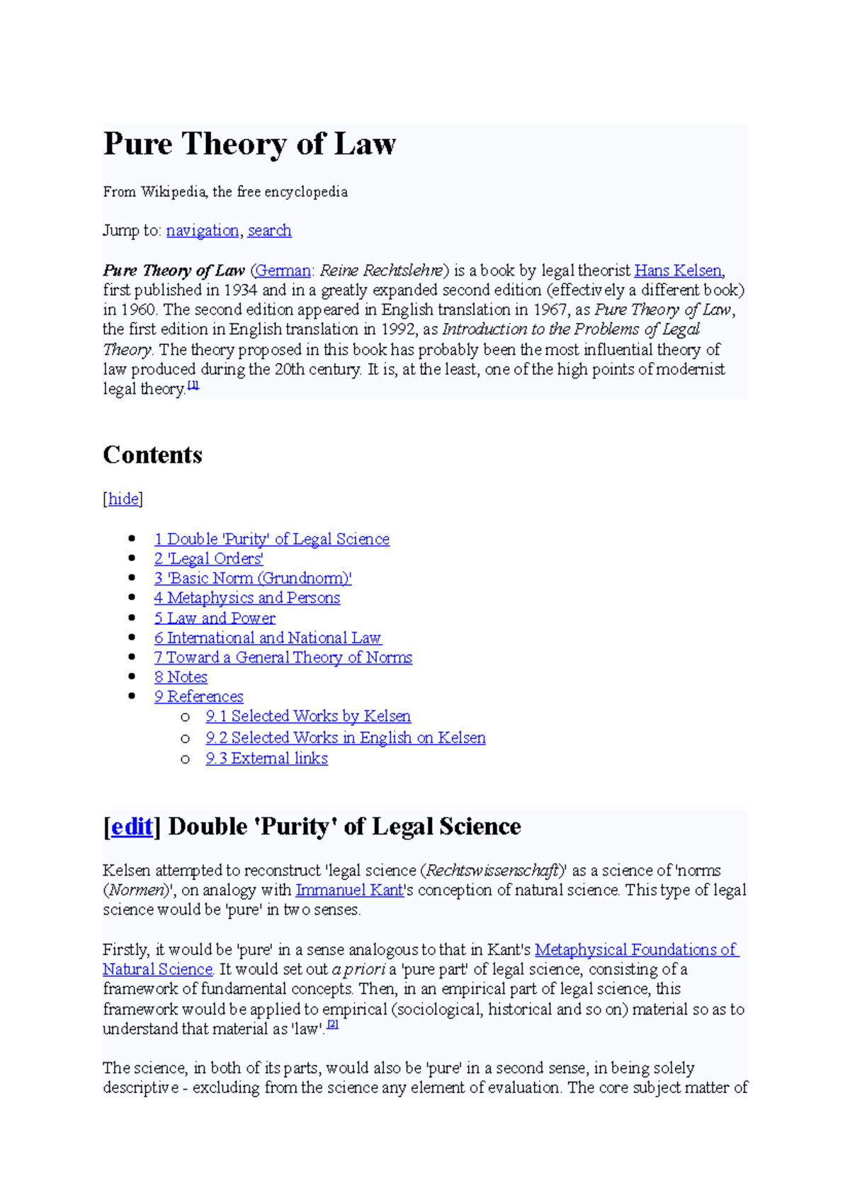 Pure Theory of Law - Pure Theory of Law From Wikipedia, the free ...