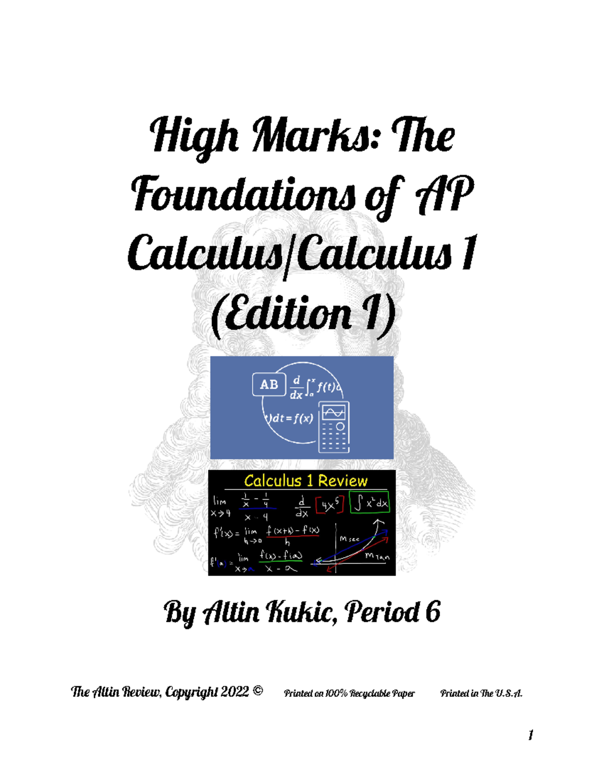 The Foundations of AP Calculus Calculus I - Hig Mark: Foundation of AP ...