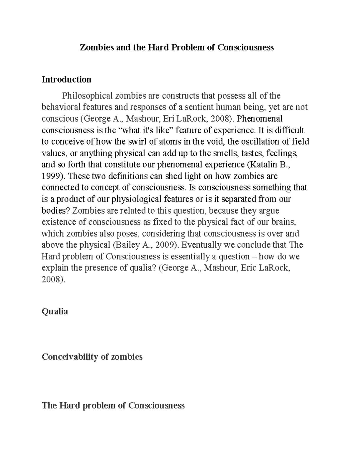 Zombies and the Hard Problem of Consciousness - Zombies and the Hard ...