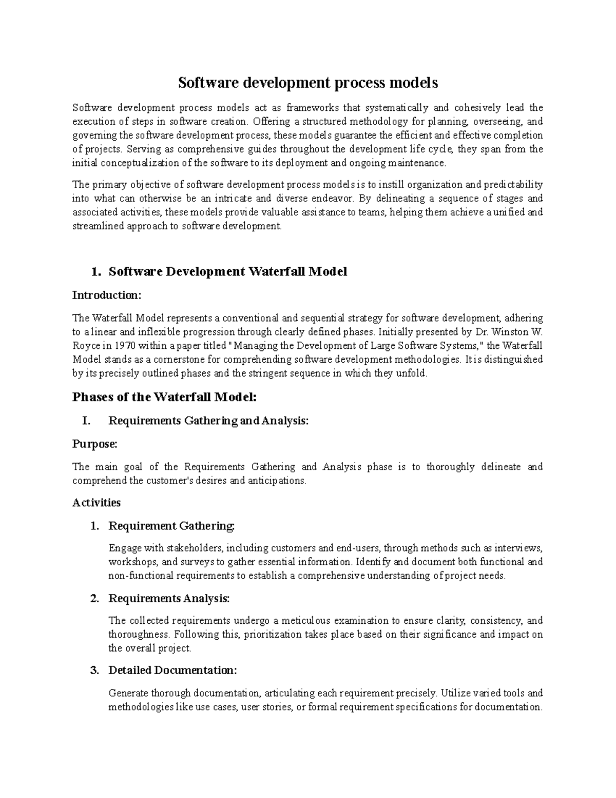 Software development process models - Offering a structured methodology for planning, overseeing ...
