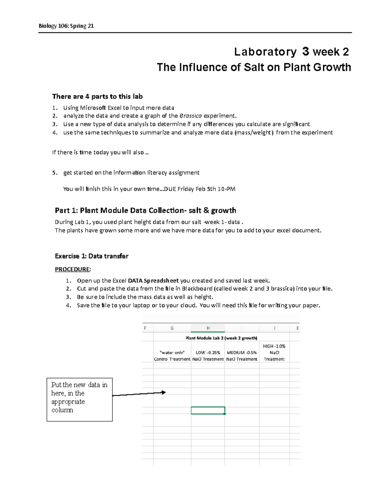 Plant Module Lab 2 wk3 Spr 21(3) - Biology 106: Spring 21 Laboratory 3 ...