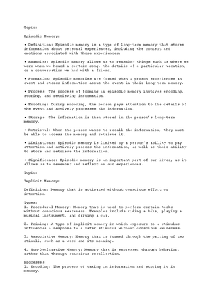 Prof. Hamann - PSYC 302 #1 - Topic: Encoding: Encoding is the process of converting information ...