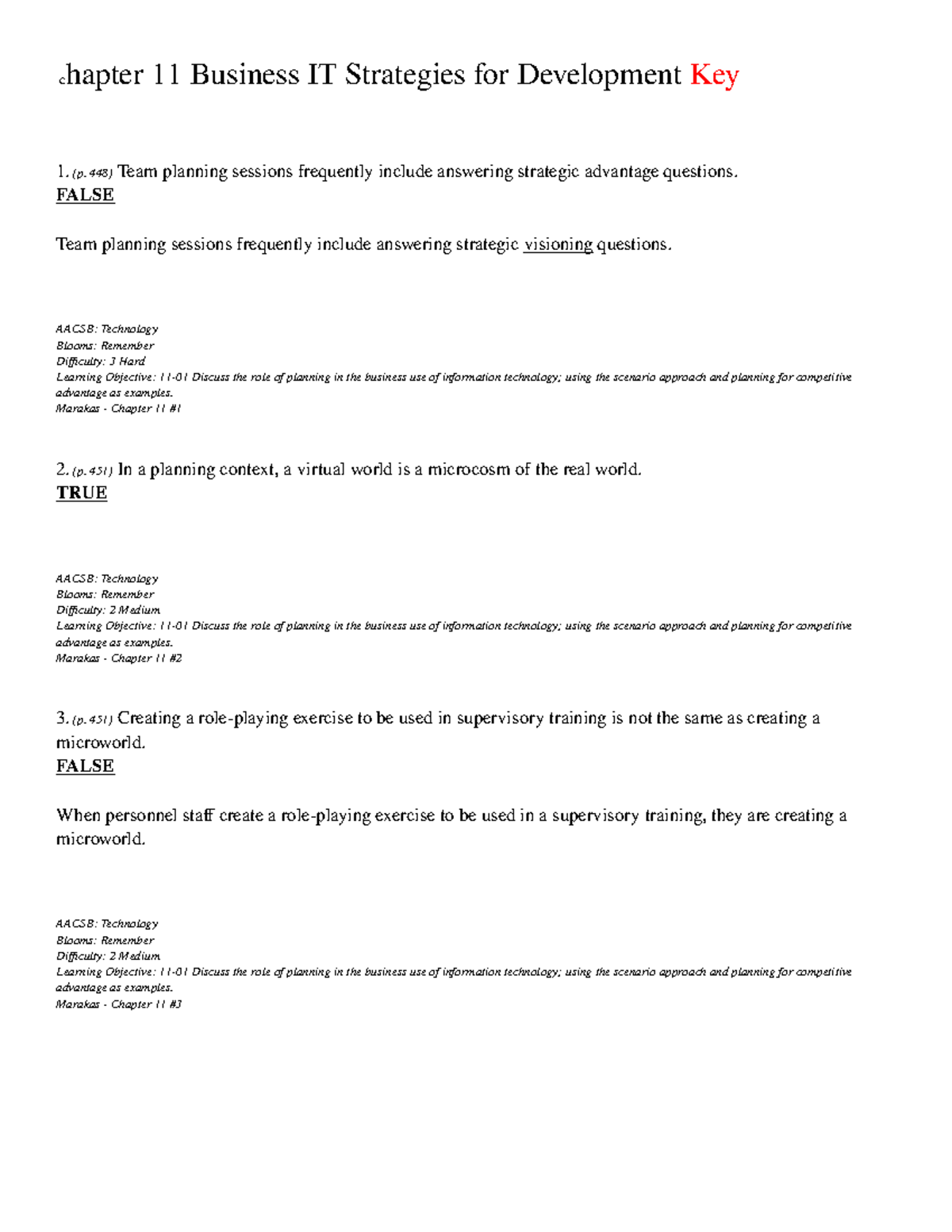 Chapter 11 text bank - chapter 11 Business IT Strategies for ...