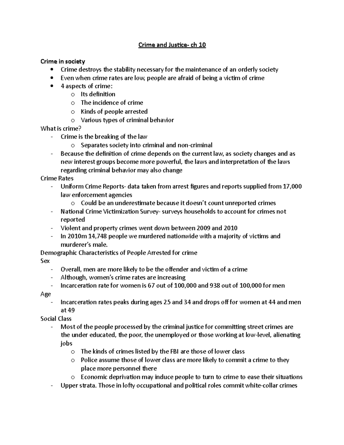 Ch 10 - Textbook and lecture notes combined. Professor- Vijai Singh ...