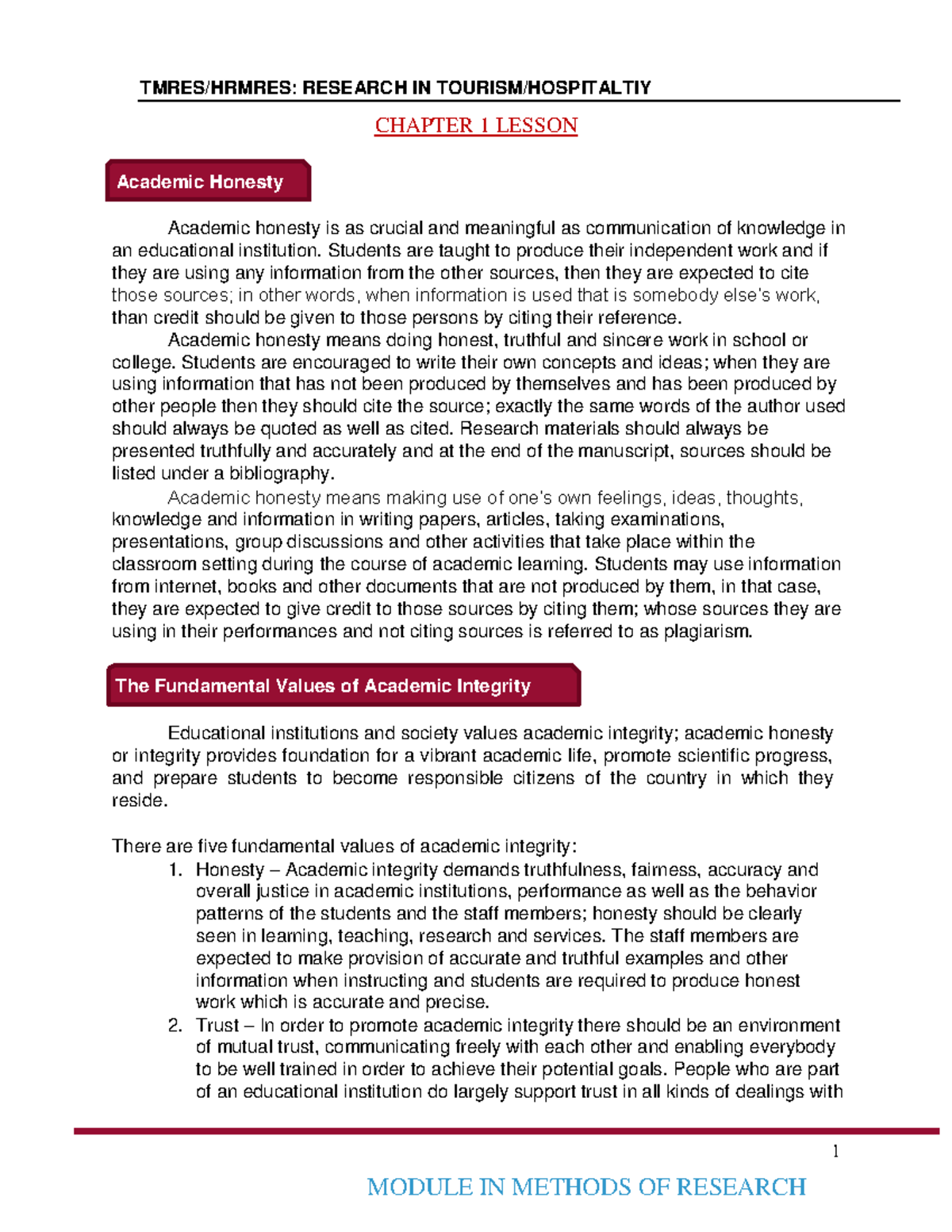 research is important in human life - 1 MODULE IN METHODS OF RESEARCH ...