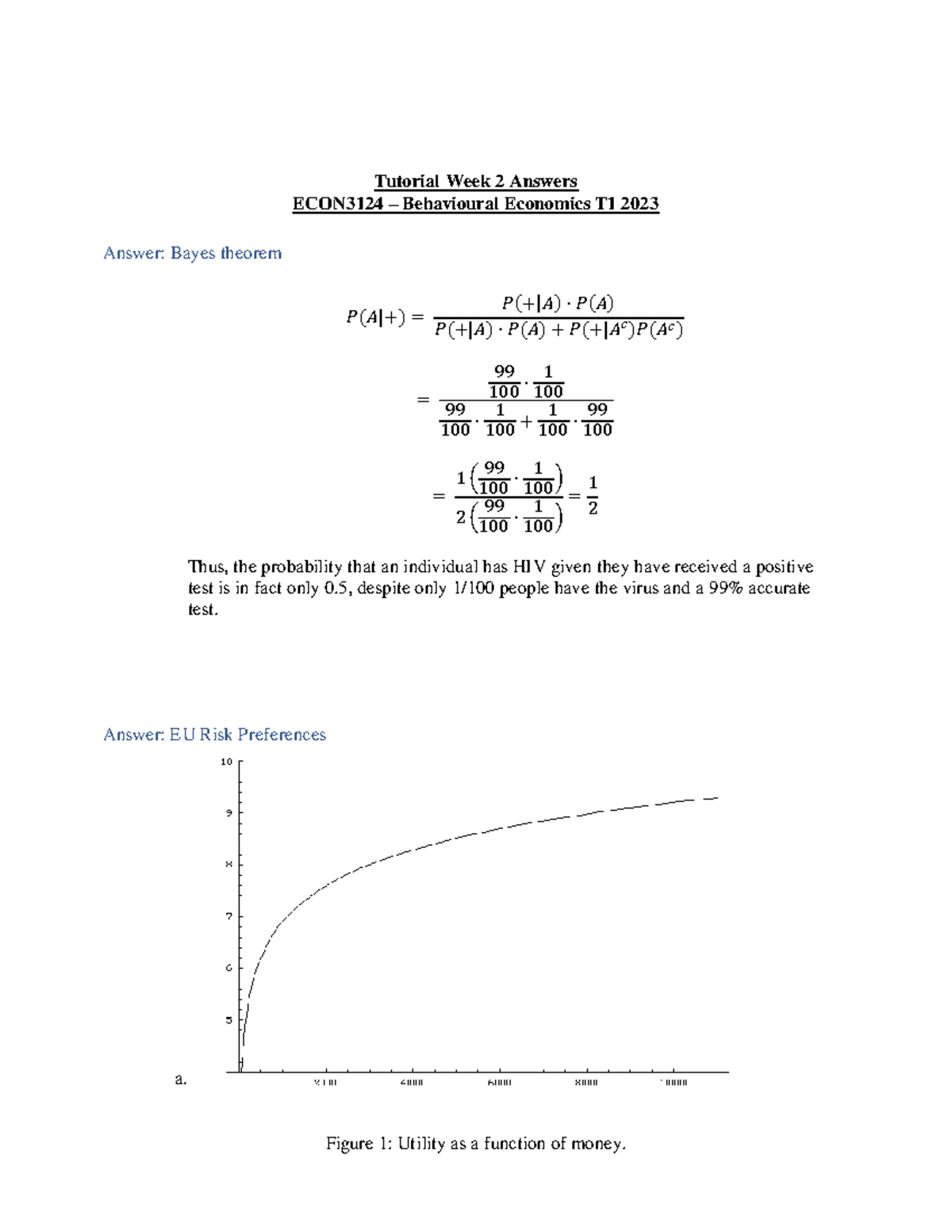 Tutorial Week 2 Answers - Tutorial Week 2 Answers ECON3124 ...
