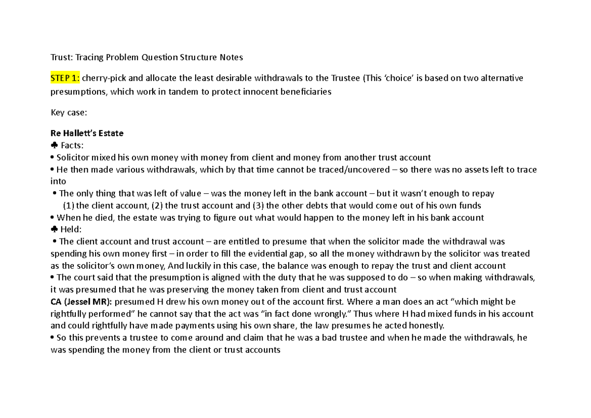 Tracing Problem question Sturcture Note Part 1 - Trust: Tracing Problem ...