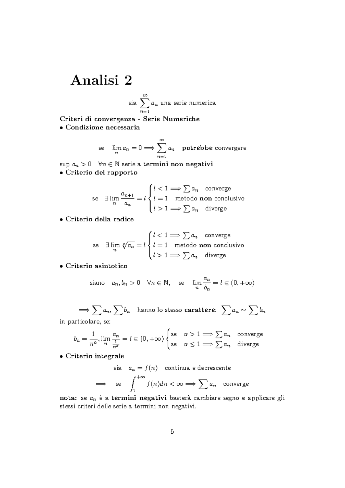 Formulario completo e sintetico di Analisi Matematica II e Analisi ...