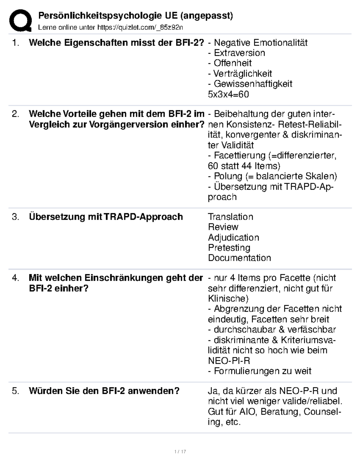 Quizzle Selbsttestfragen - Lerne online unter quizlet/_85z92n Welche ...