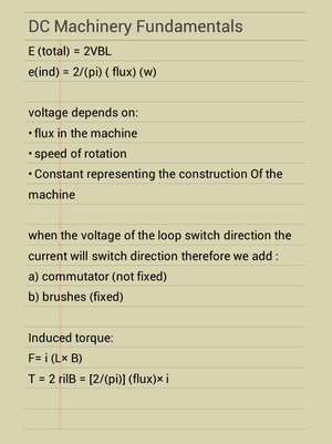 Chapter 1 - Electric Machines need to know formulas and concepts ...