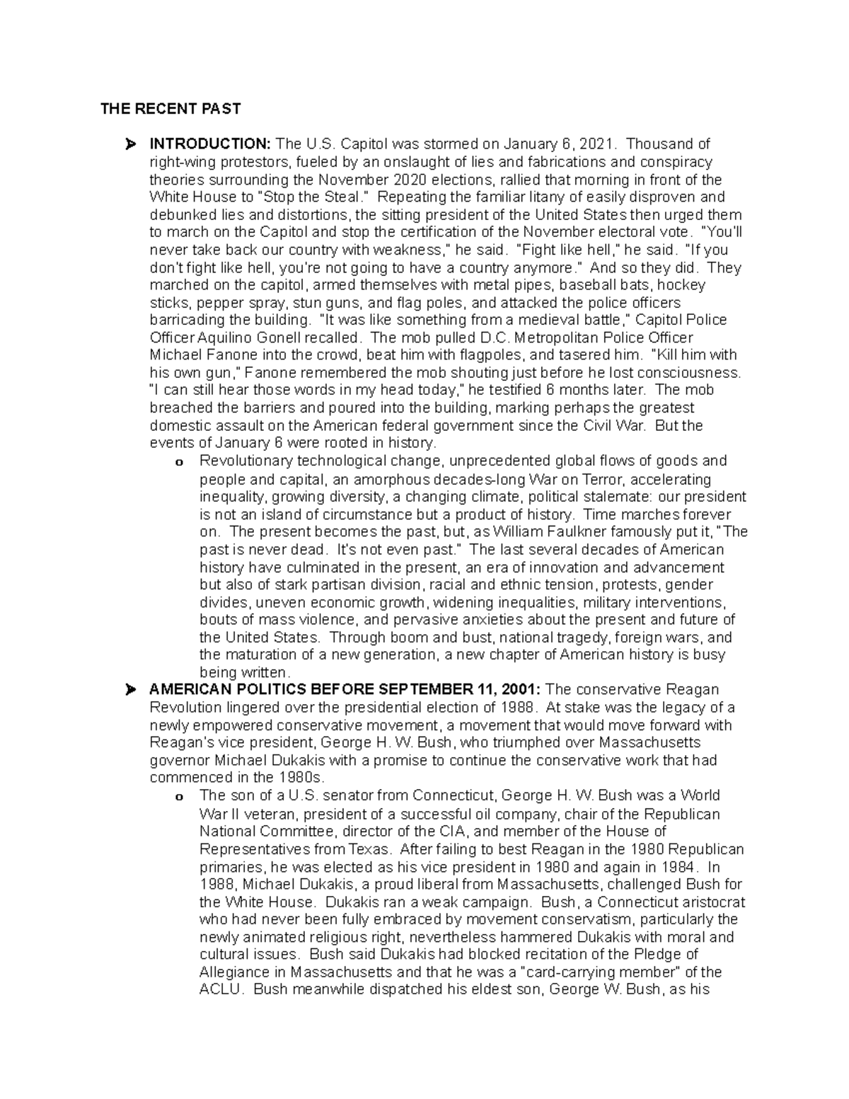 30. THE Recent PAST - Chapter 30 Textbook Notes for HIST 1302.920 with ...