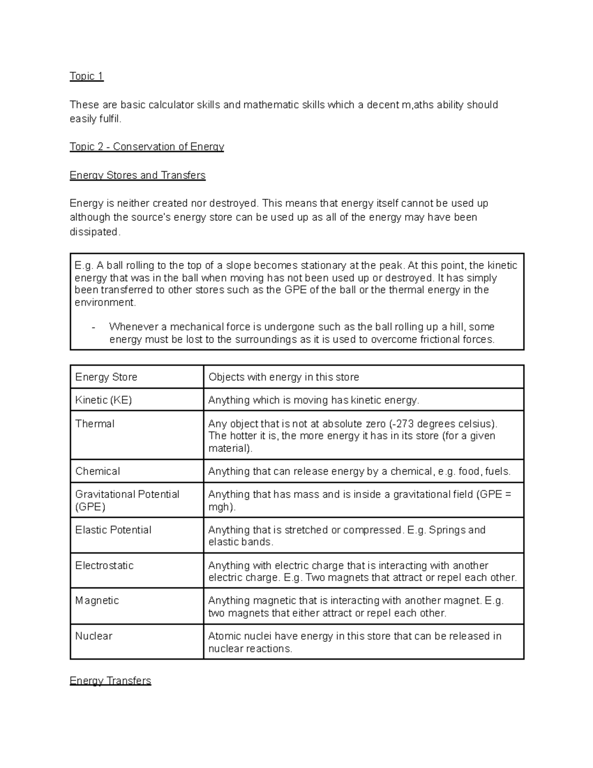 Physics Notes - All Content - Topic 1 These are basic calculator skills ...