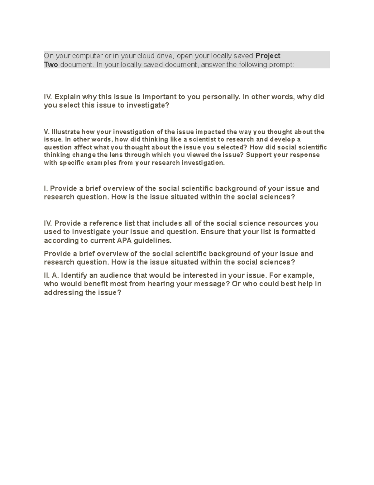 SCS 200 Project Two - On your computer or in your cloud drive, open ...