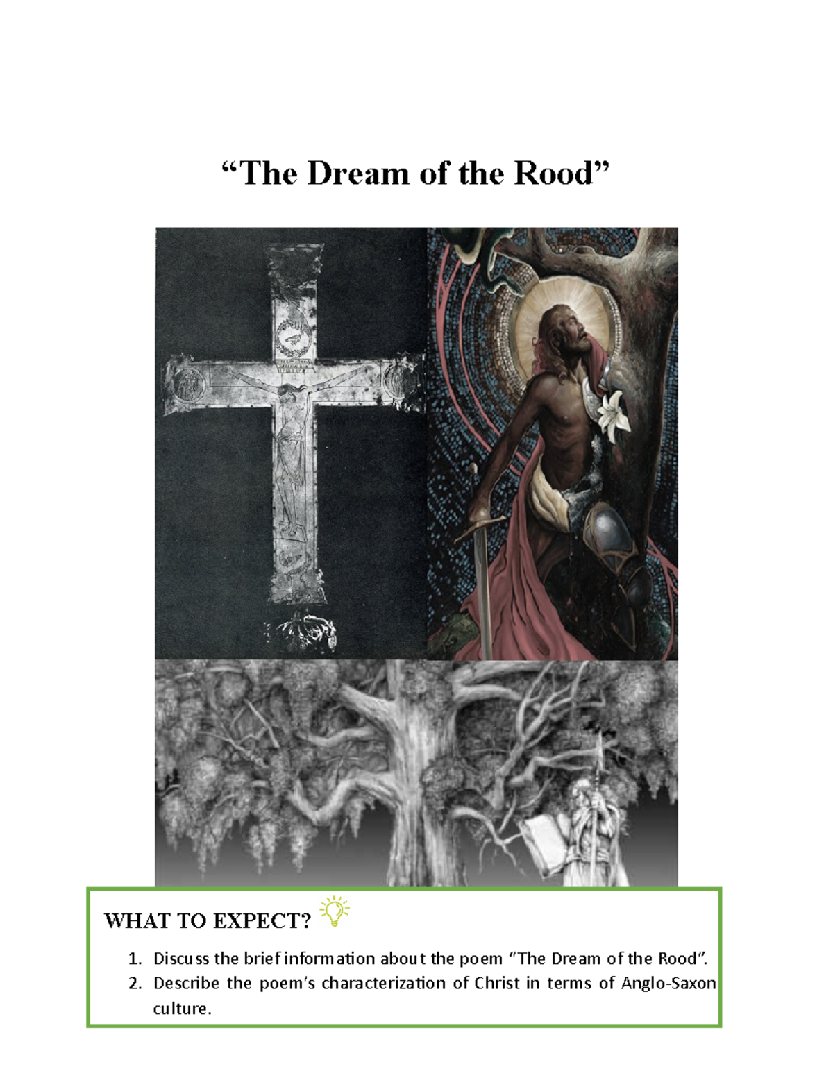 The Dream of the Rood - Analysis on the Text - “The Dream of the Rood ...