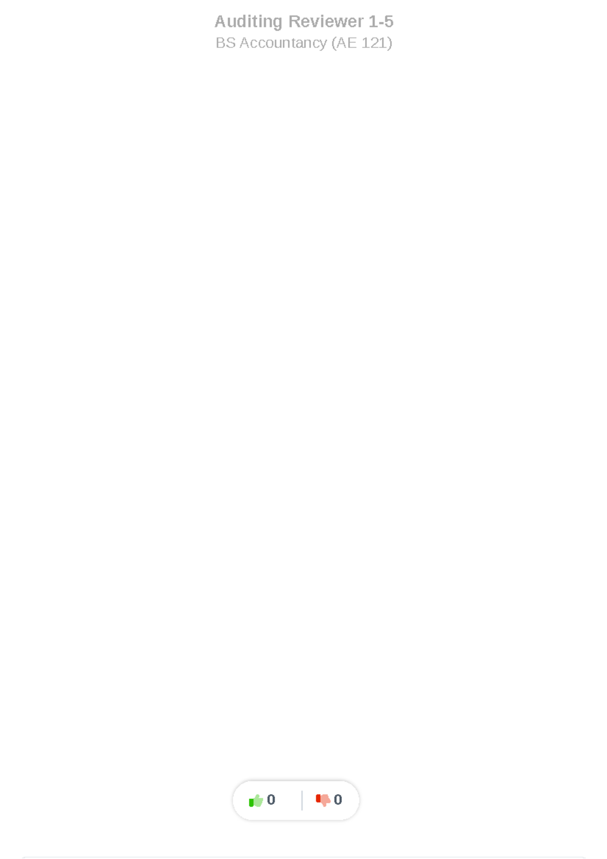 Auditing-reviewer - ffff - Auditing Reviewer 1- BS Accountancy (AE 121 ...