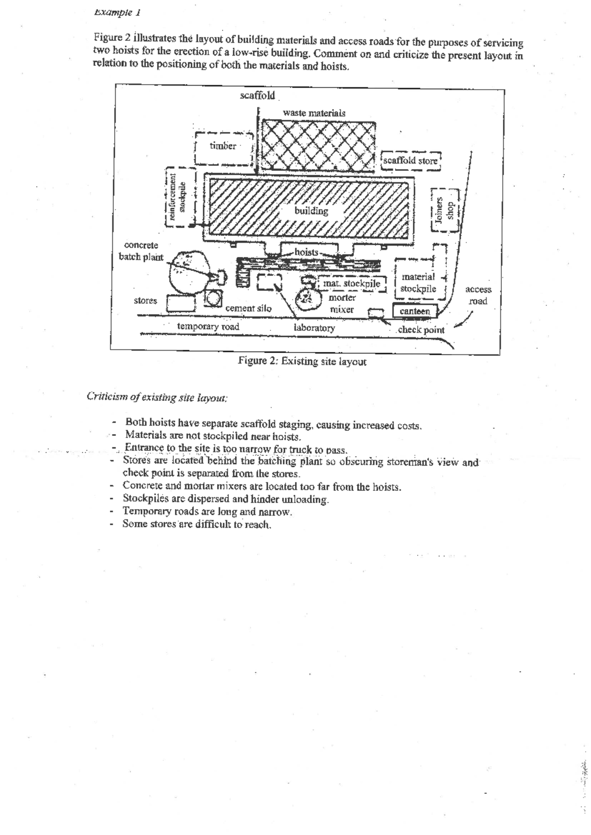 Site layout Example - NOTES - KBM 451 - Studocu