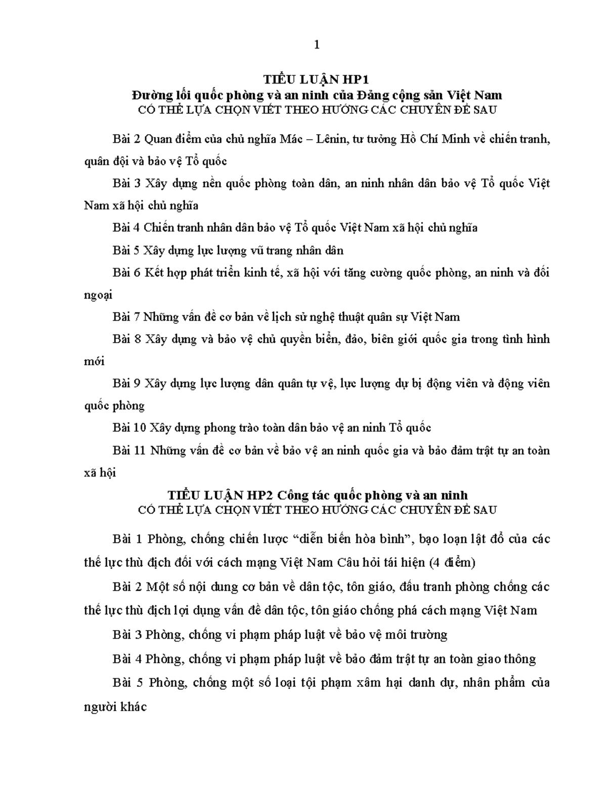 Hướng dẫn viết tiểu luận hp1 hp2 Gdqpan - TIỂU LUẬN HP Đường lối quốc phòng và an ninh của Đảng ...