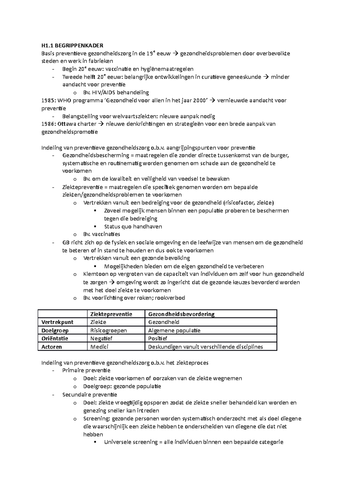 Boek algemene begrippen en beleid - H1 BEGRIPPENKADER Basis preventieve ...