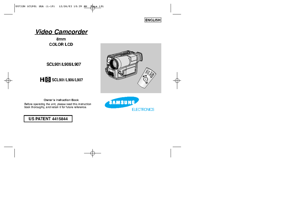 Manual camara hi8 - comunicasion audiviosual - ENGLISH Video Camcorder ...