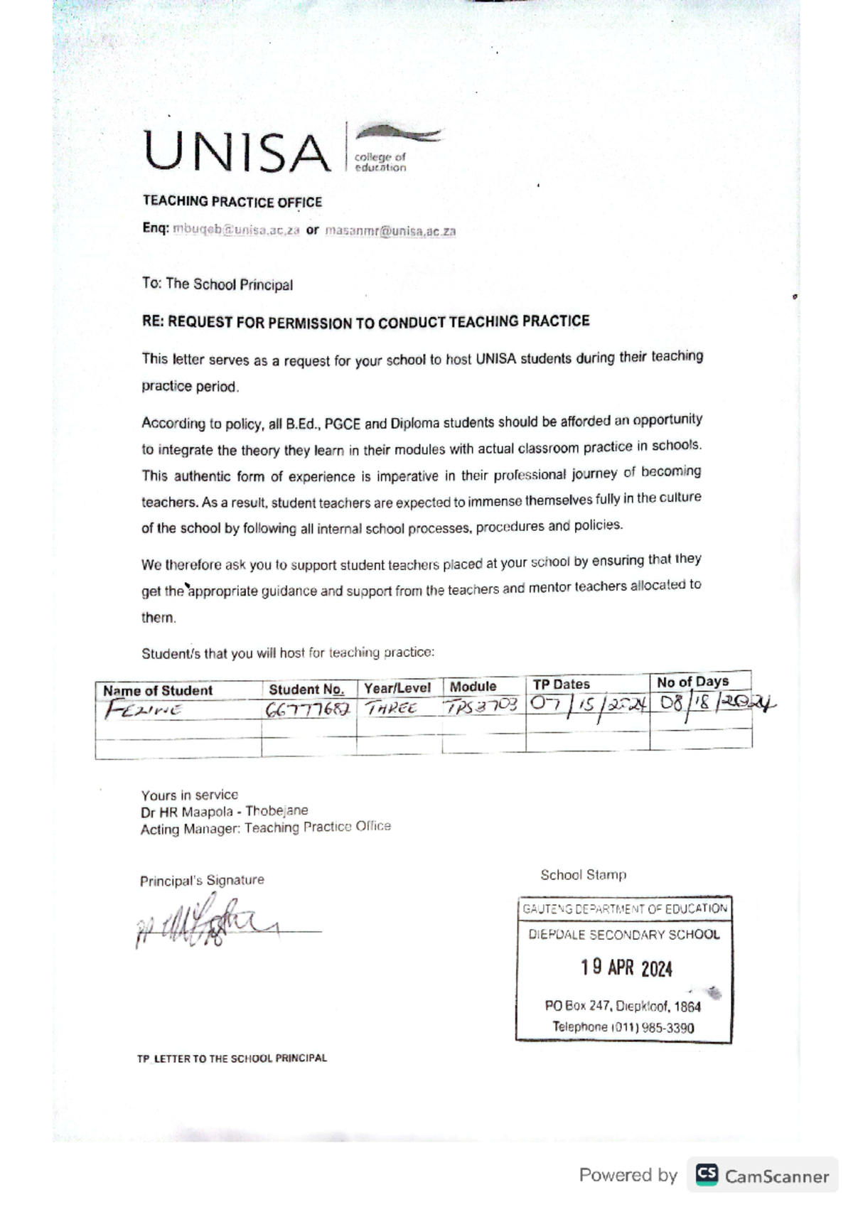 Cam Scanner 04-19-2024 22 - UNISA college of education TEACHING ...