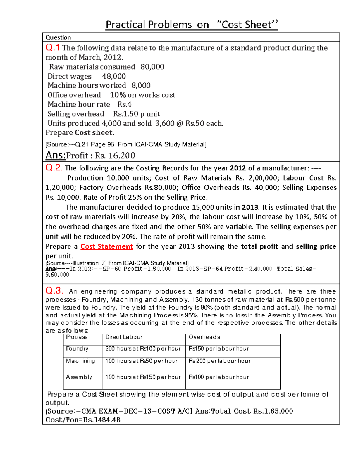 1.B.Sample Problems on Cost Sheet 3-02-22 Practice material with ...