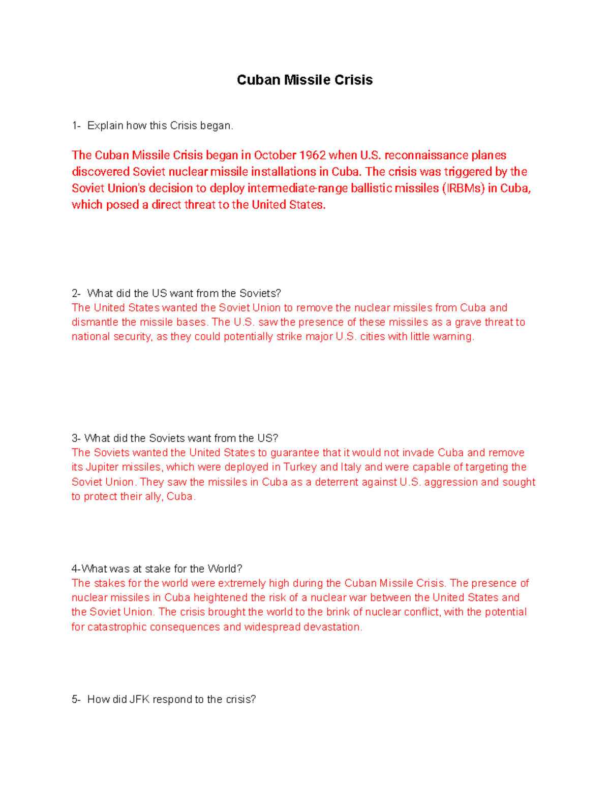 Cuban Missile Crisis - The Cuban Missile Crisis began in October 1962 ...