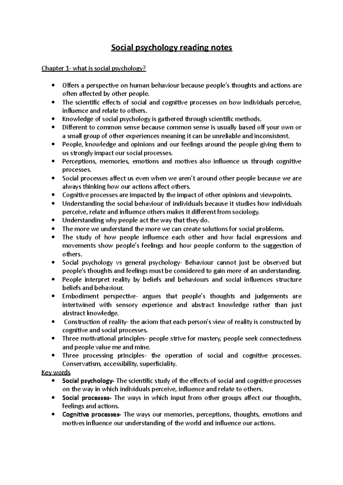 Social psychology reading notes - Social psychology reading notes ...