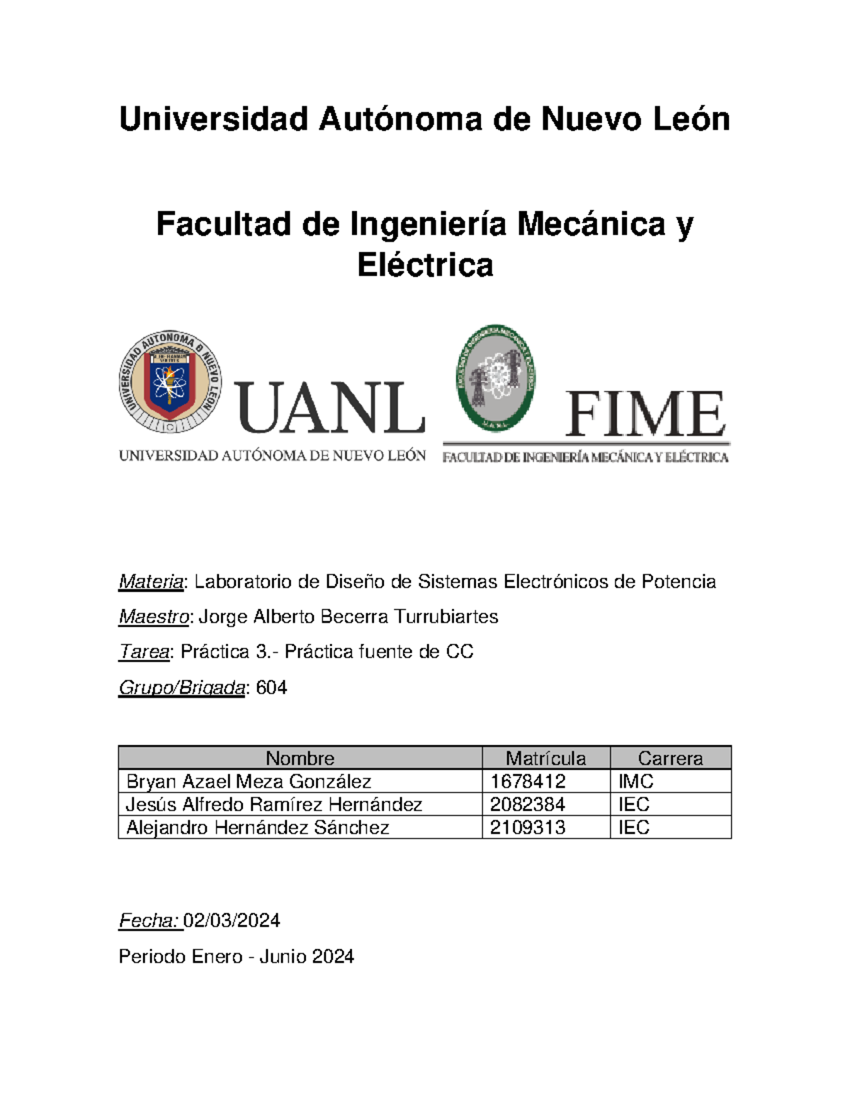 Práctica 3 - Practica 3 electronica de potencia laboratorio - Universidad Autónoma de Nuevo León ...