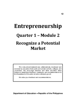 Entrep 12 Q2 Mod9 Business-Implementation v1 - 12 Entrepreneurship ...