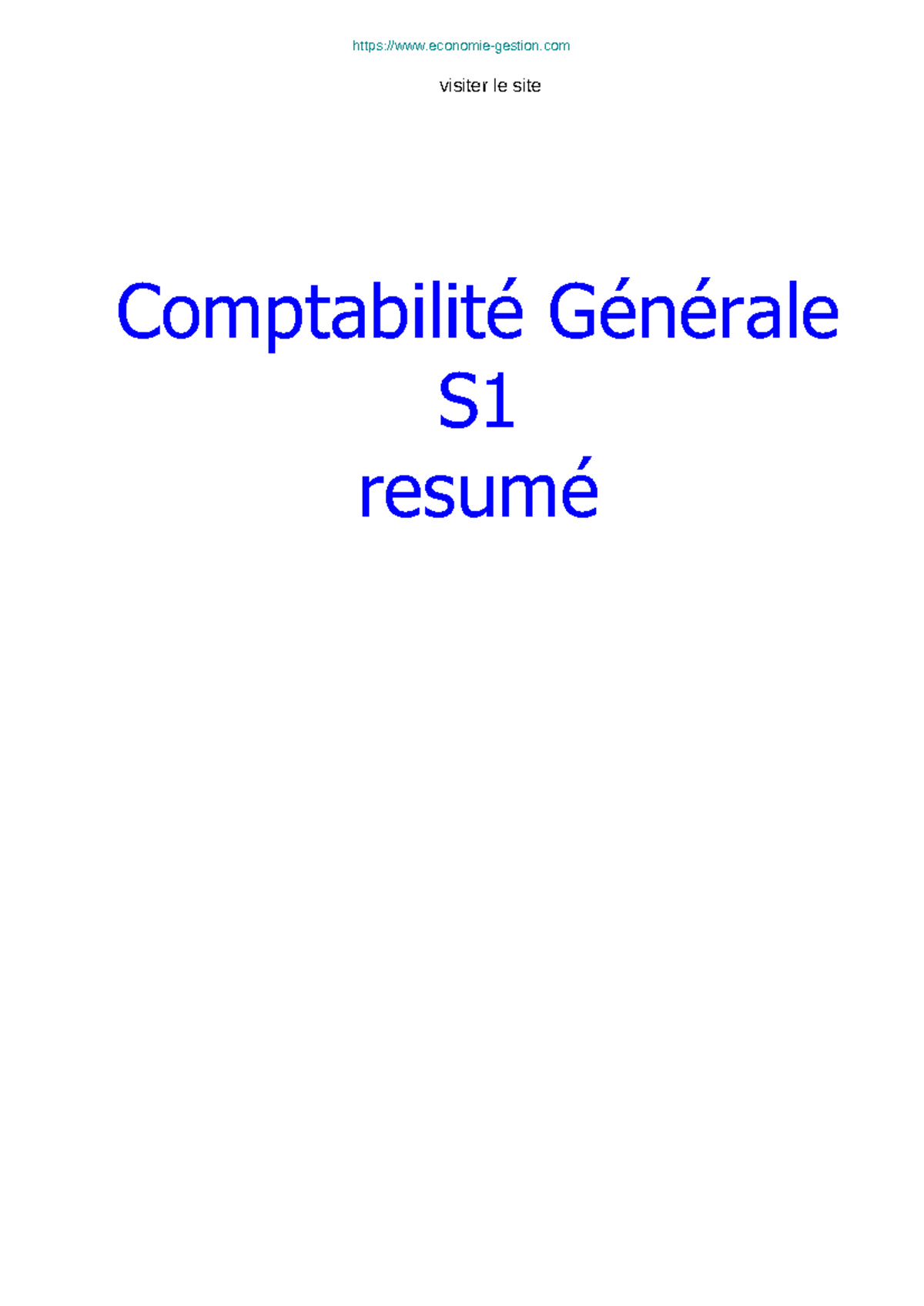 Résumé de comptabilité générale s1 pdf - Comptabilité Générale S resumé ...