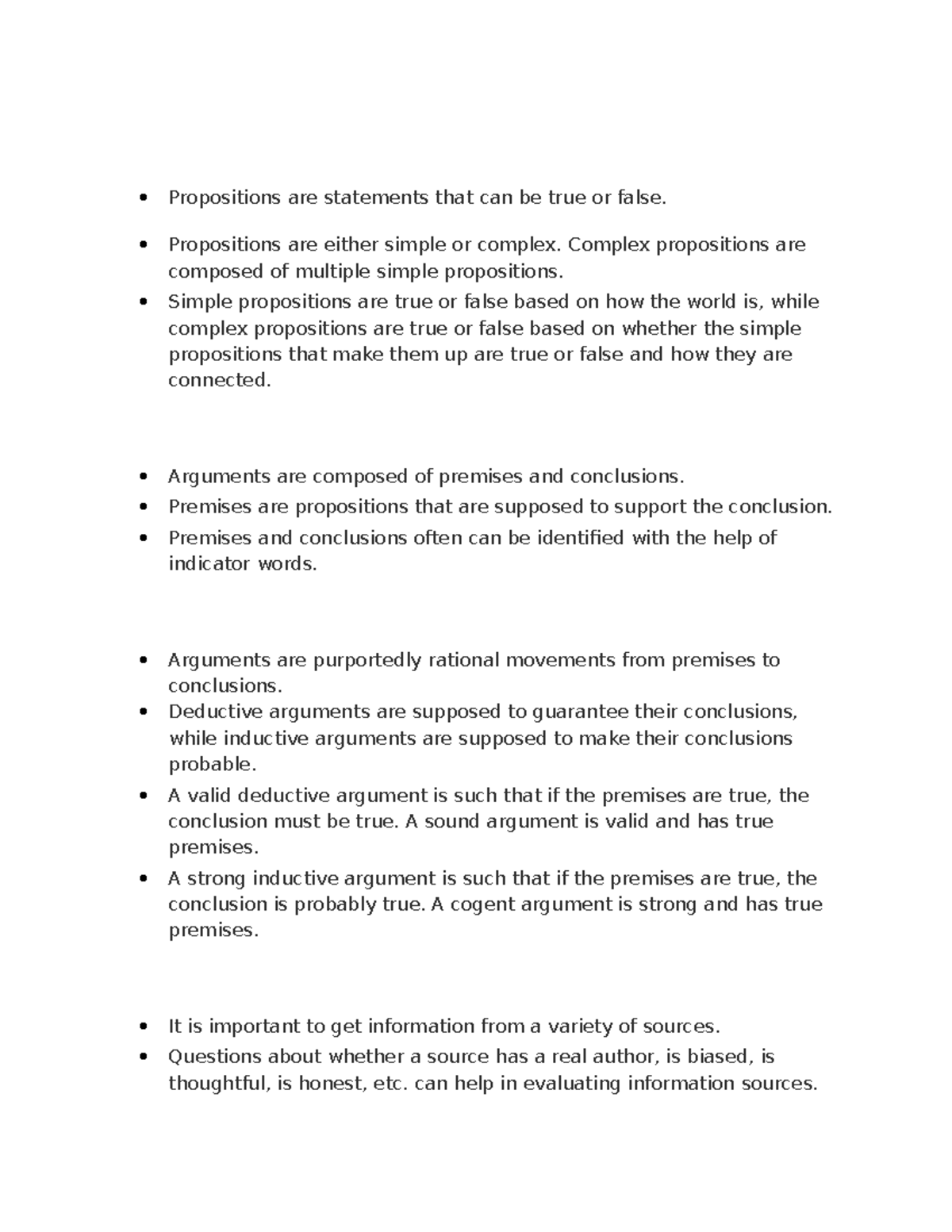 D265 Notes - Propositions are statements that can be true or false ...
