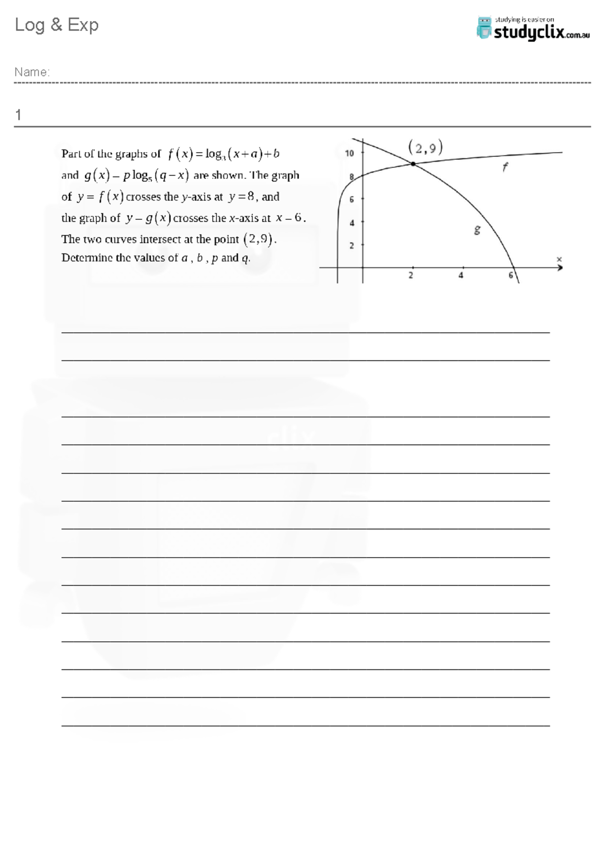 Logamp Exp Logarithm Example Questions Log ExpName Studocu