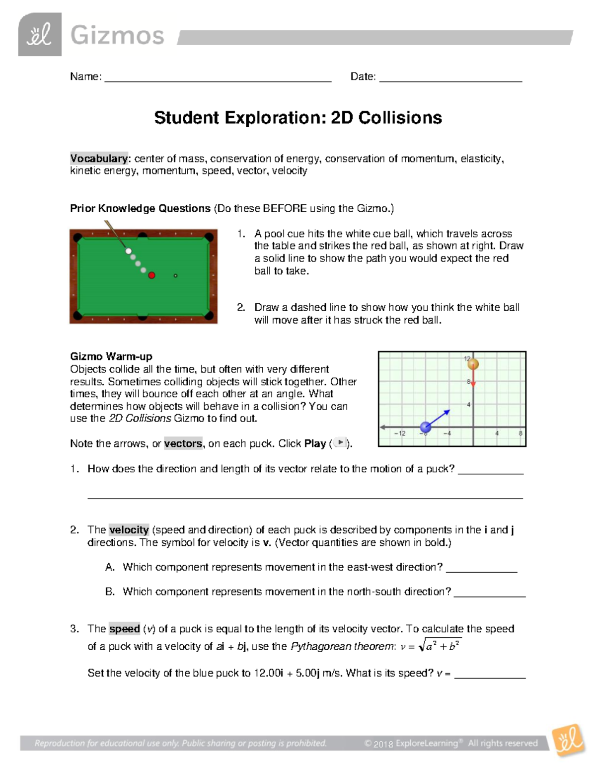 2DCollisions worksheet copy 2 - Name ...