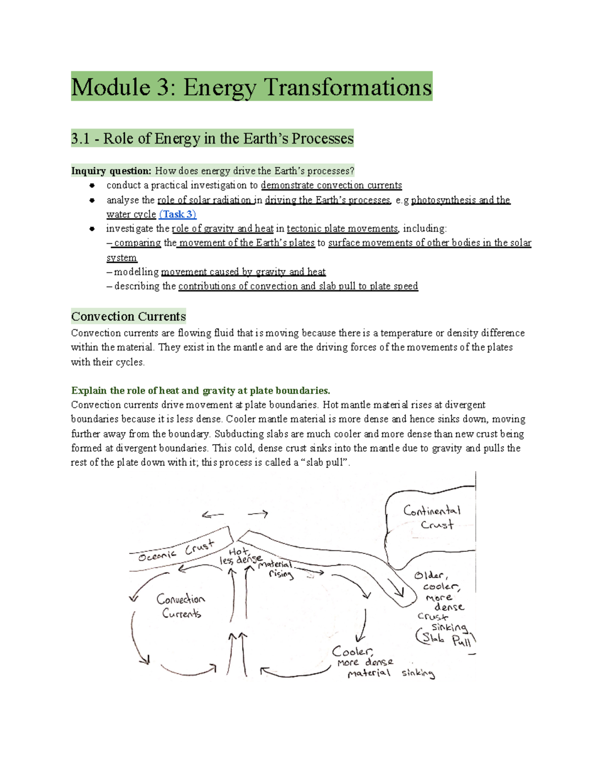 EES - Energy Transformation notes - Module 3: Energy Transformations 3 ...