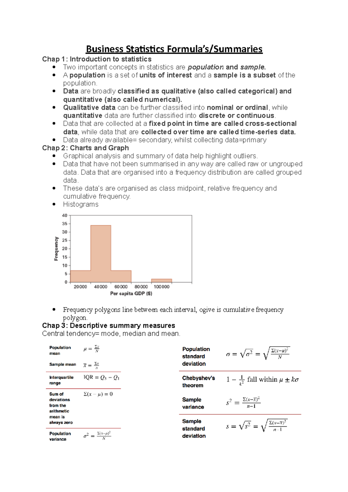 Business Statistics Formula - Business Statistics Chap 1: Introduction ...