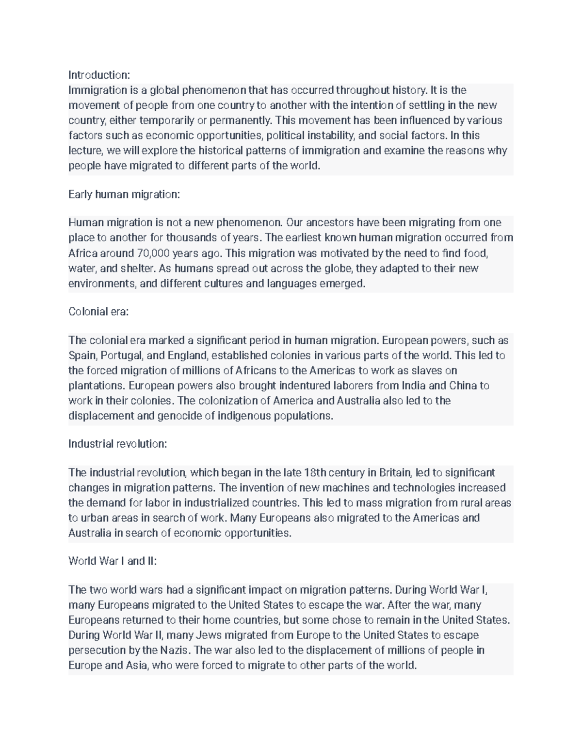 ECON1010 important lecture notes 66 - Introduction: Immigration is a ...