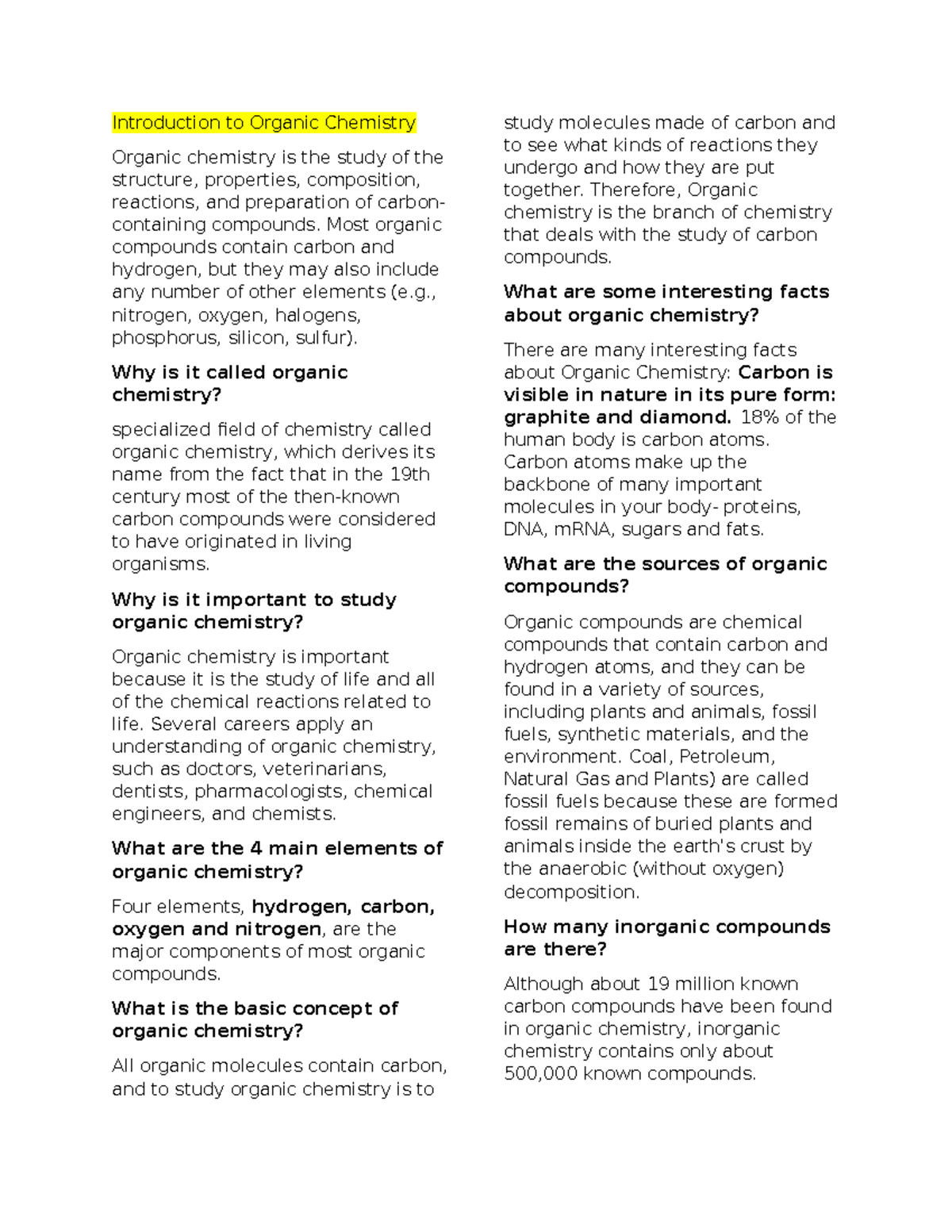 Biochem 2,3 - gfyufyfu - Introduction to Organic Chemistry Organic ...