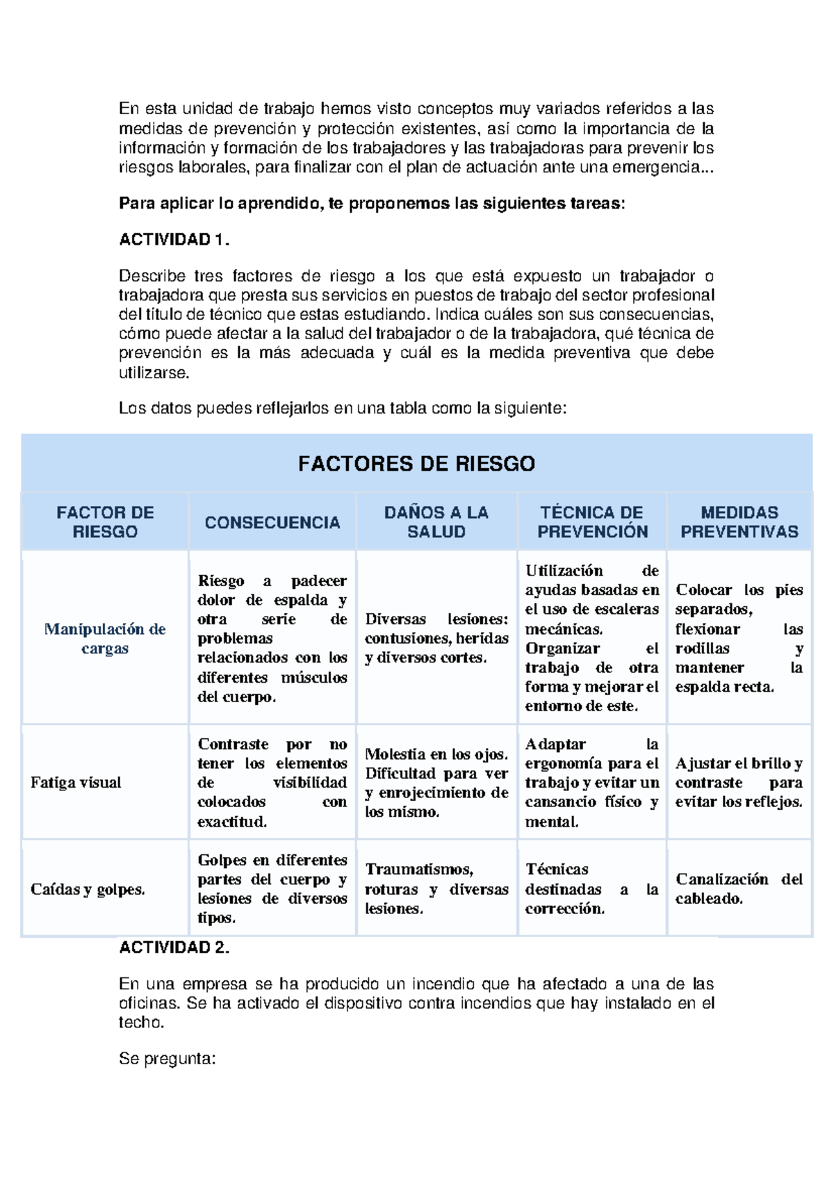 Tarea FOL 8 - En esta unidad de trabajo hemos visto conceptos muy ...