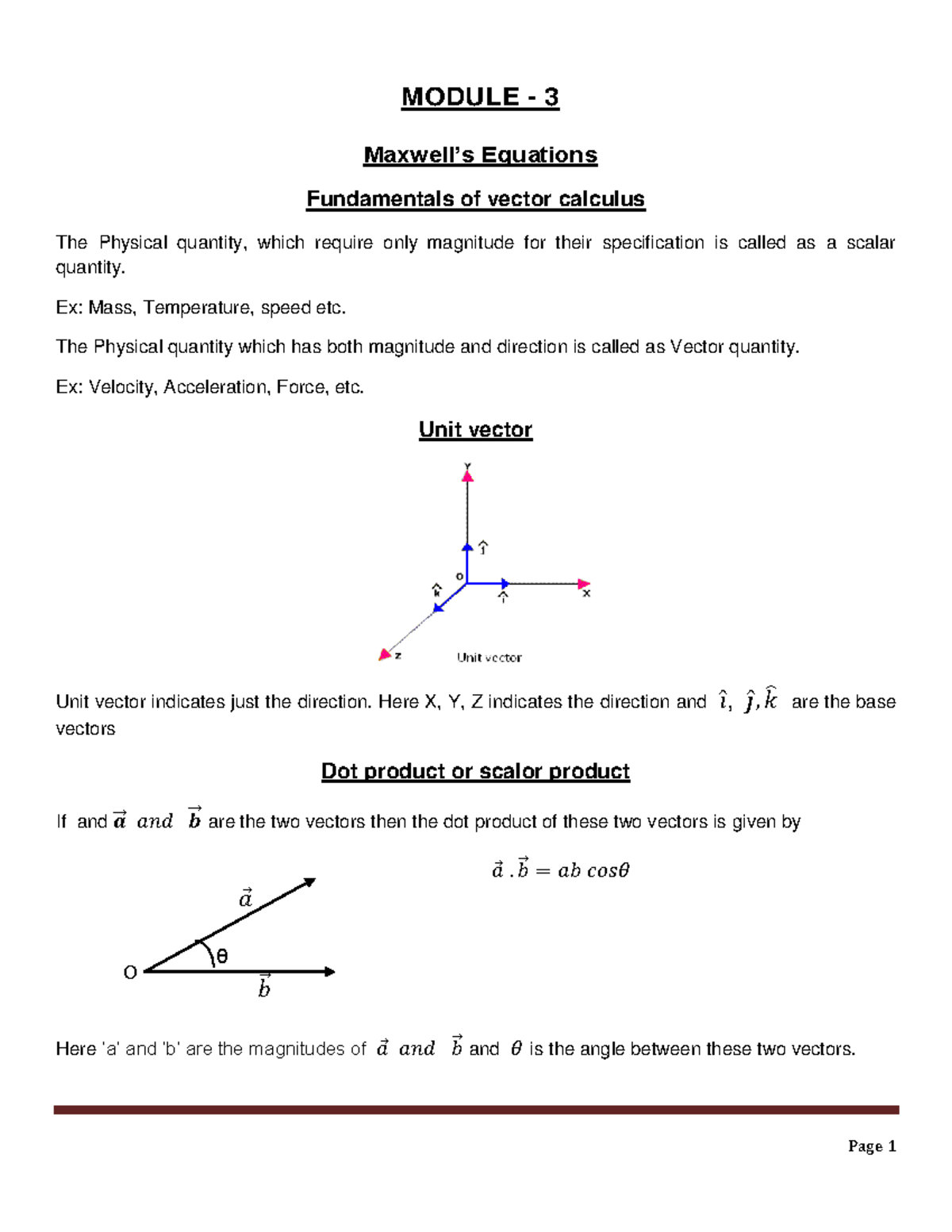 Maxwell equations ECE - Hfhhhhu - MODULE - 3 Maxwell’s Equations ...