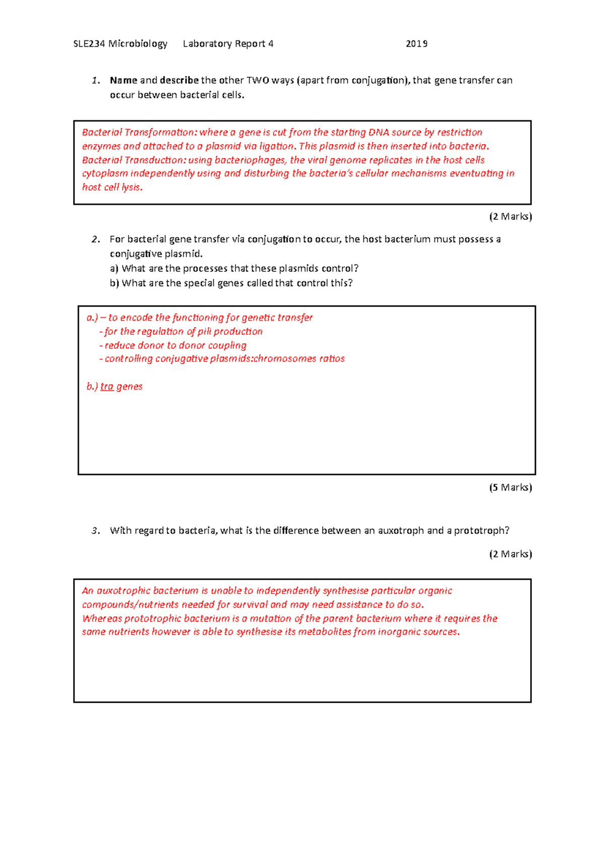 Lab Report 4 - Microbiology - SLE234 Microbiology Laboratory Report 4 ...