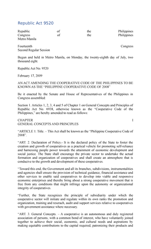 Republic Act. 9520..... Law 2020-2021 - Republic Act 9520 Republic of ...