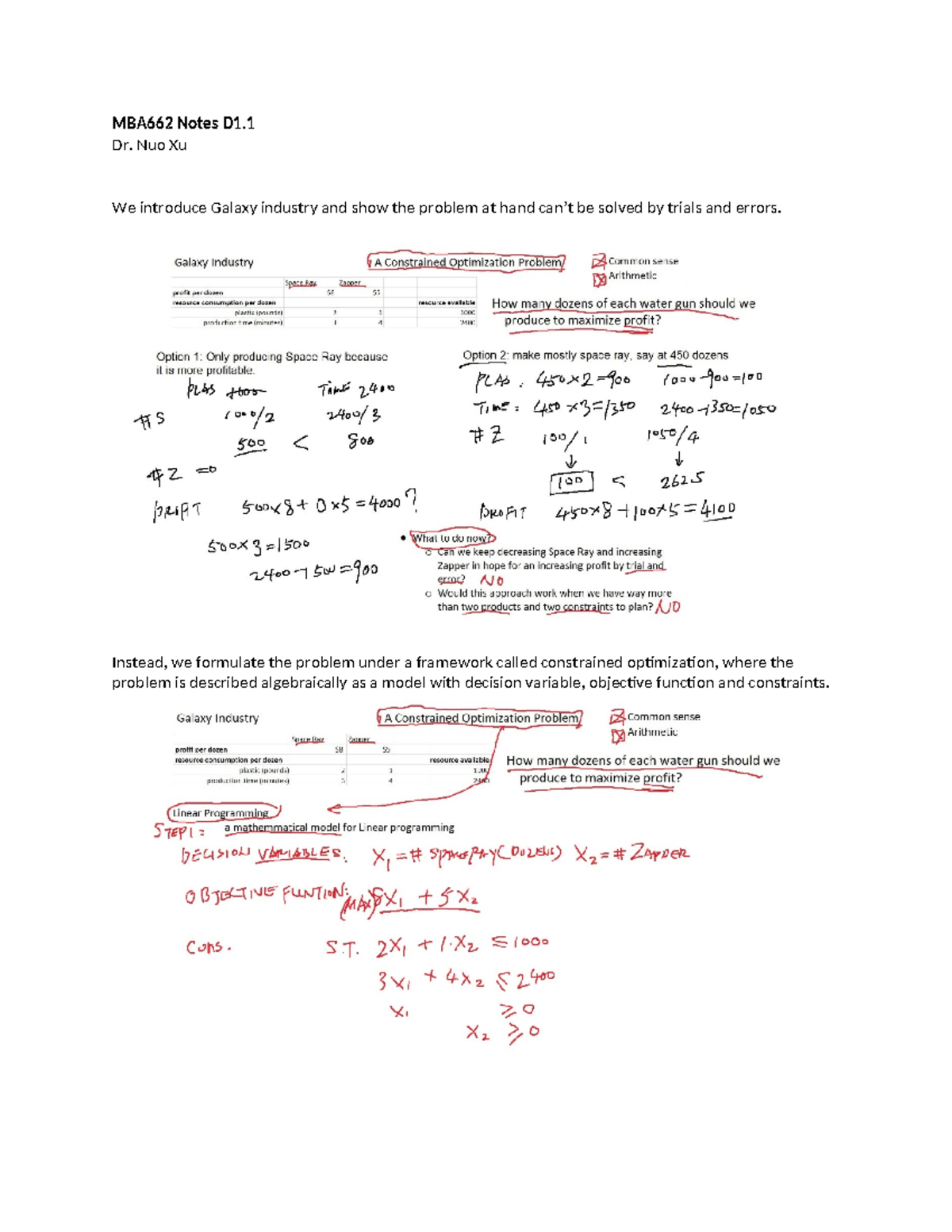 MBA662 Notes D1 - MBA 662 - Dr. Nuo Xu We introduce Galaxy industry and ...