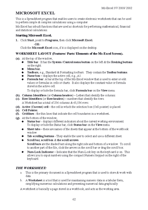 Practical exercises spredsheets - MICROSOFT EXCEL PRACTICAL EXERCISE 1. Using the data given ...