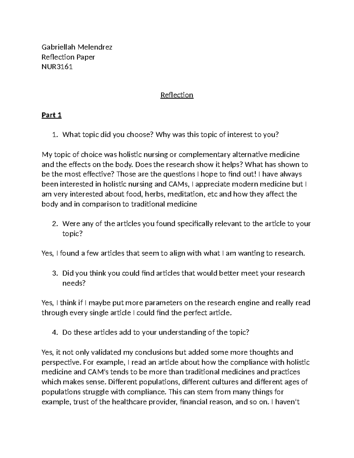 Reflectionpaper - Paper on reflection - Gabriellah Melendrez Reflection ...