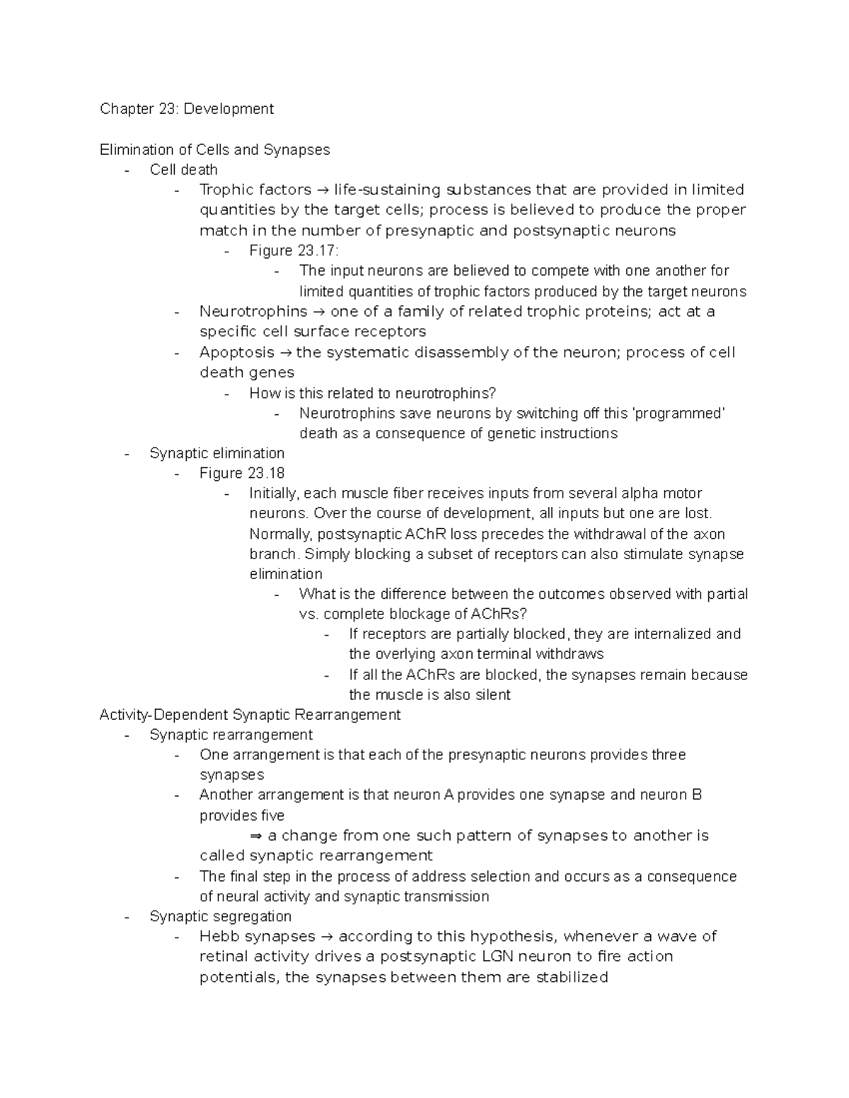 Chapter 23: Development - Chapter 23: Development Elimination of Cells ...