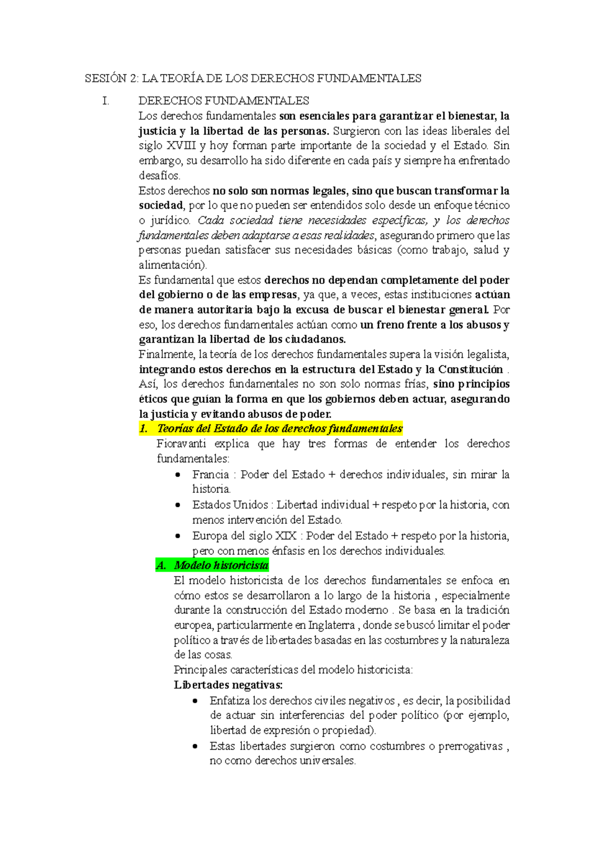 LA Teoría DE LOS Derechos Fundamentales Resumido - SESIÓN 2: LA TEORÍA DE LOS DERECHOS ...