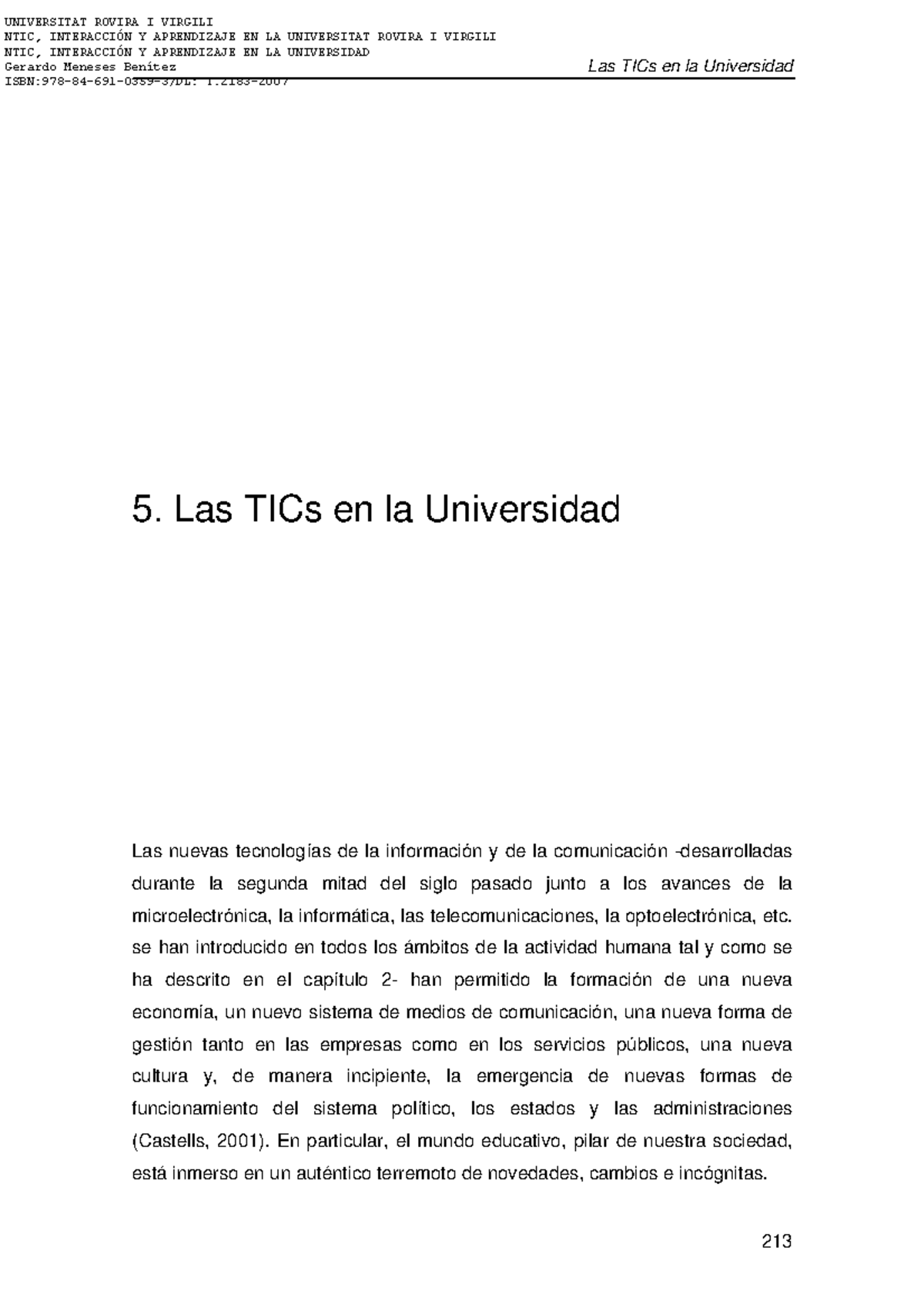 Las TICsenla Universidad - Las TICs en la Universidad 5. Las TICs en la ...